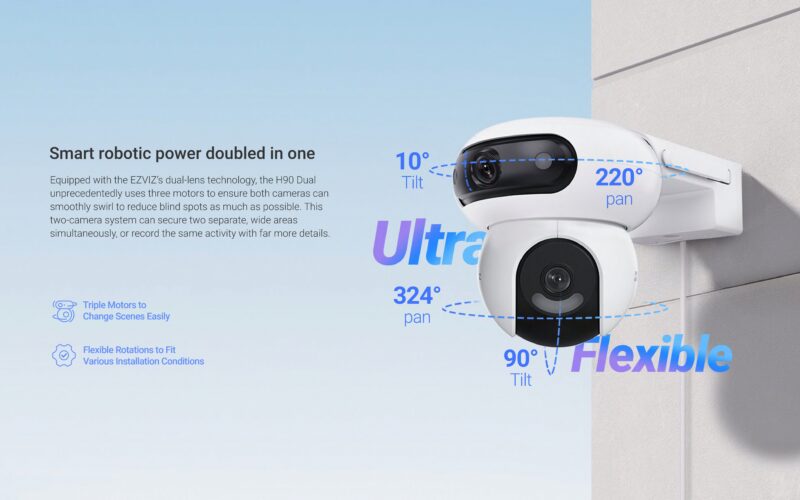 EZVIZ H90 4MP + 4MP Dual-Lens Pan & Tilt Wi-Fi Camera - Integrated ...